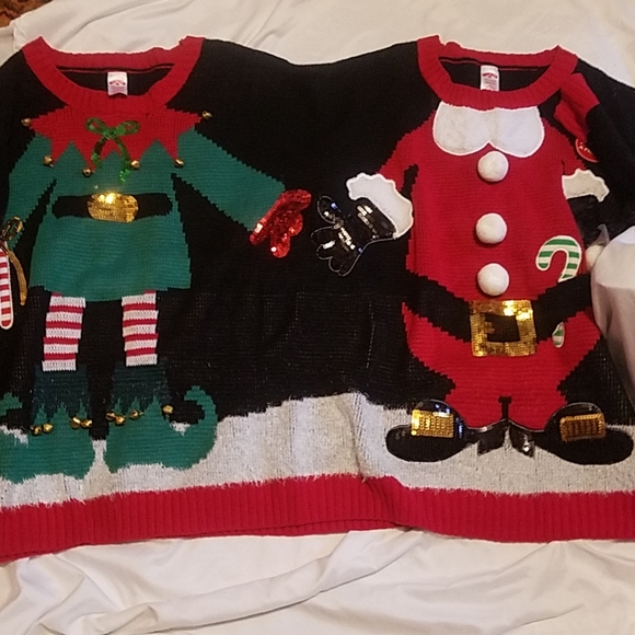 Sweaters | Christmas Ugly Sweater Elf Santa Double | Poshmark